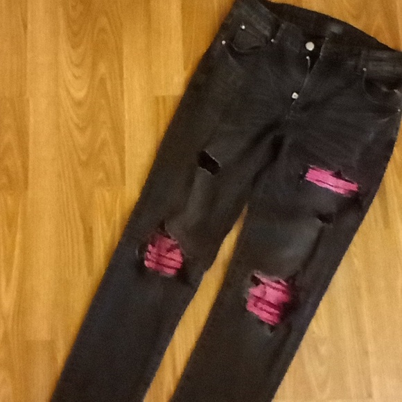 AMIRI | Jeans | Amiri Jeans Blackishgrey With Pink And Black Torn ...